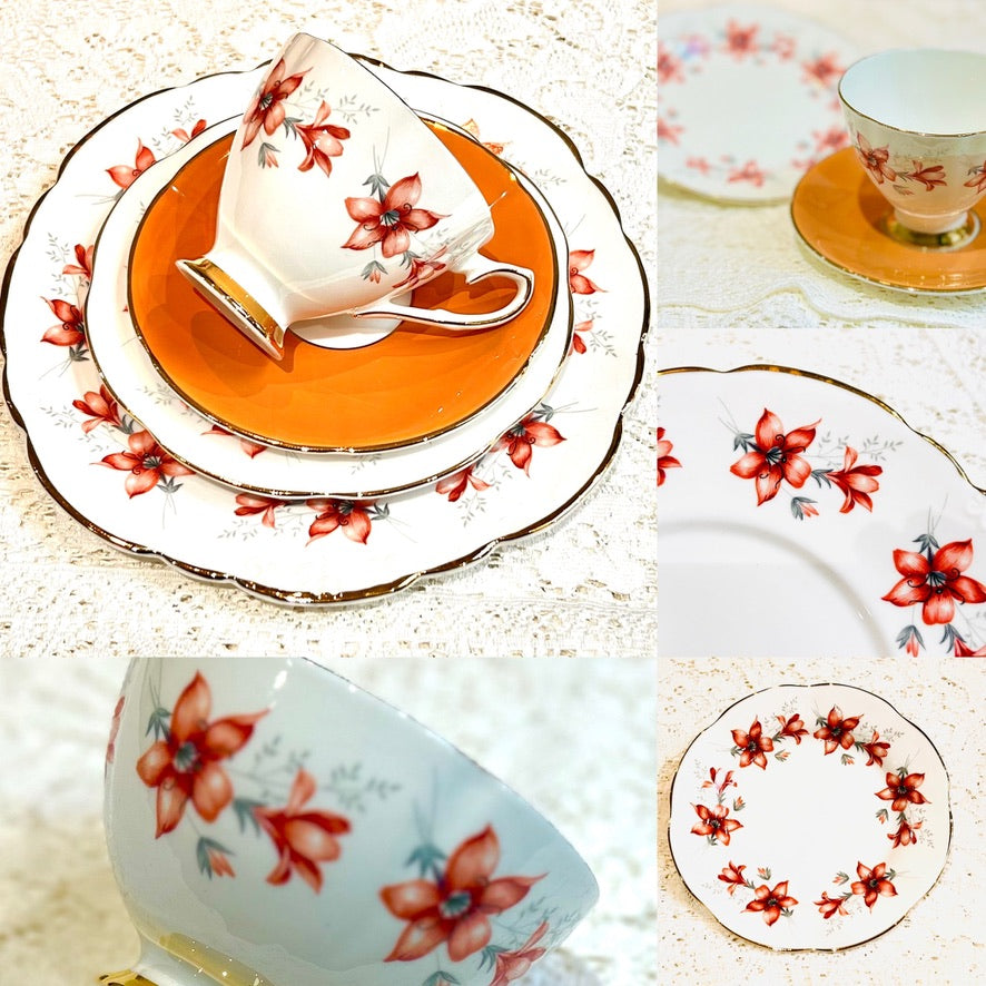 Elizabethan Tea Set Apricot Floral – Vintage Teacup Company